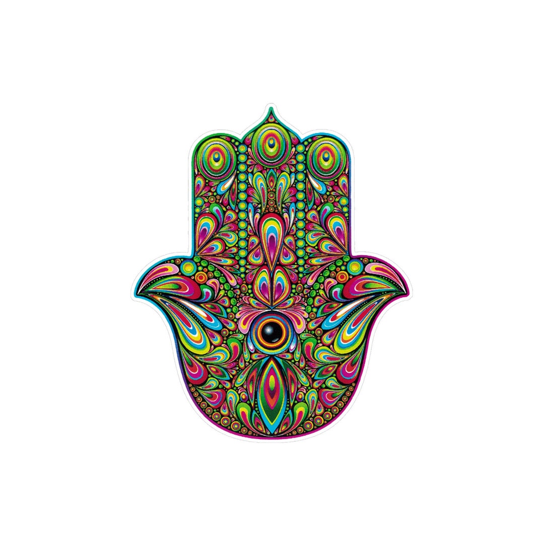 Hamsa Hand Meditation Yoga Colorful Bumper Sticker Decal for Cars ...