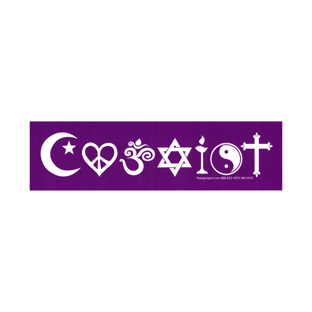 Coexist Religious Symbols Interfaith Peace Large Bumper Sticker ...