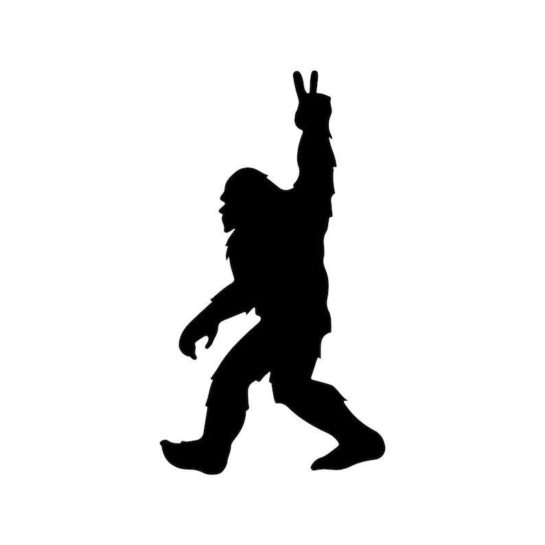 Bigfoot Peace Sign Hand (facing Left) Sasquatch Peace Symbol Vinyl ...