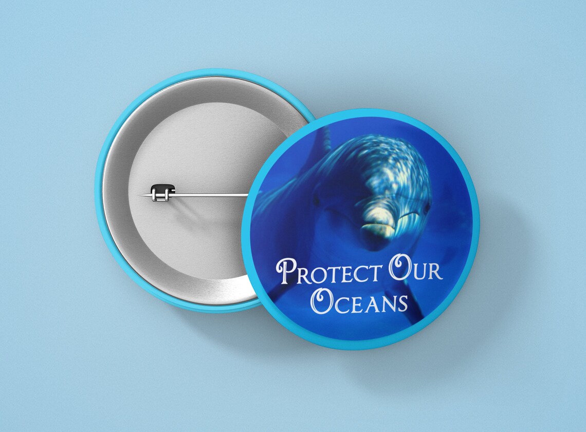 Protect the Oceans Environmental Button Pinback for - Etsy