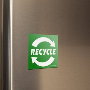 Recycle - Small Bumper Sticker / Laptop Decal or Magnet, 2.75-by-2.5 ...