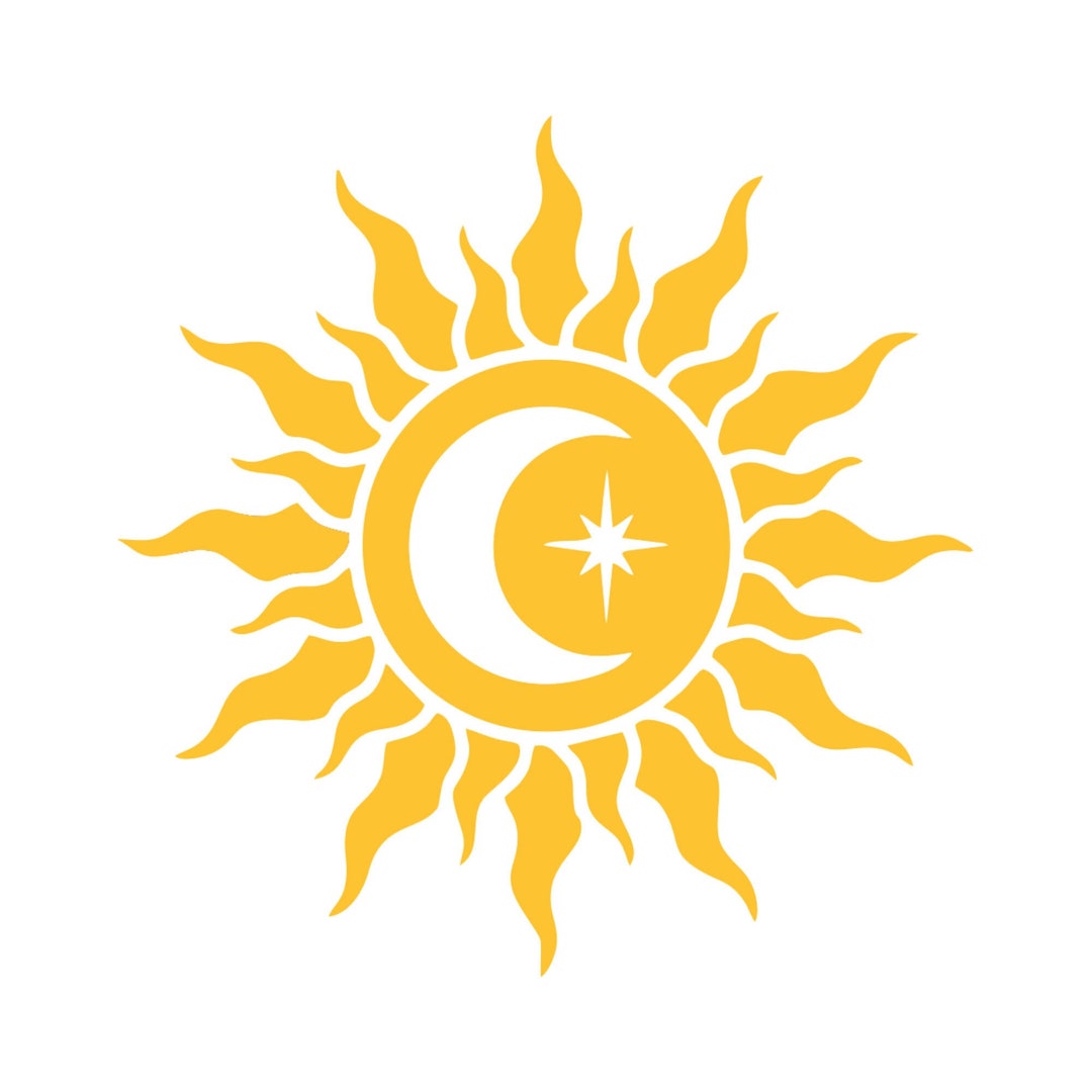 Sun Moon Star Vinyl Decal / Rub on Sticker 14 Colors - Etsy