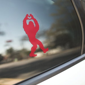 Bigfoot Love Heart Sasquatch Vinyl Decal / Rub on Sticker - 14 Colors ...