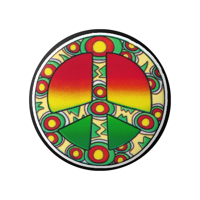 Peace Sign in Rasta Reggae Colors Button for Backpacks - Etsy