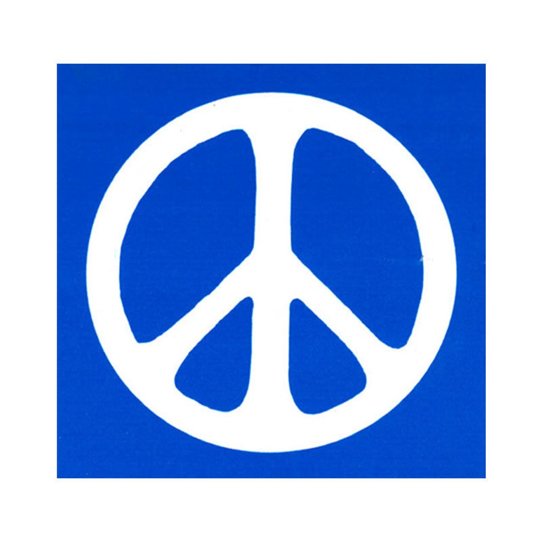 Peace Sign / Symbol - White Over Aqua - Bumper Sticker / Decal or ...