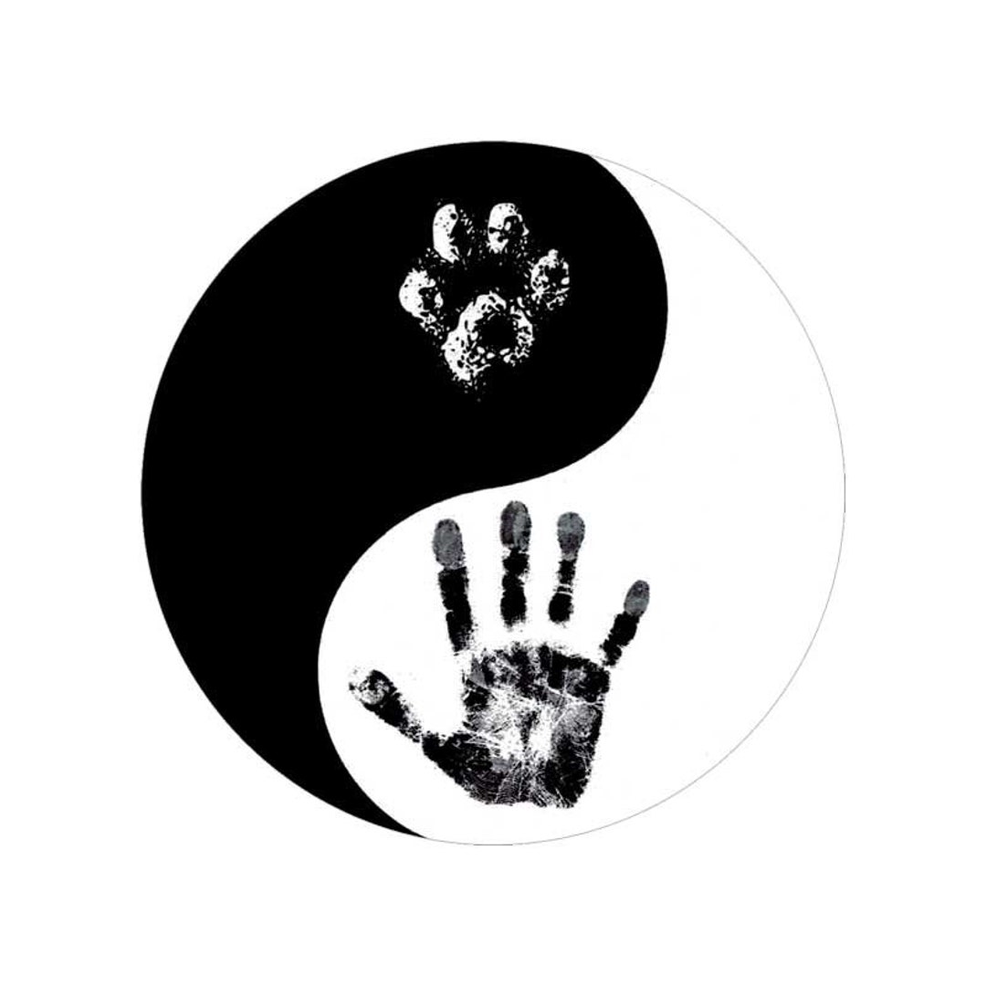 Yin Yang Paw & Hand - Small Bumper Sticker / Laptop Decal - Etsy