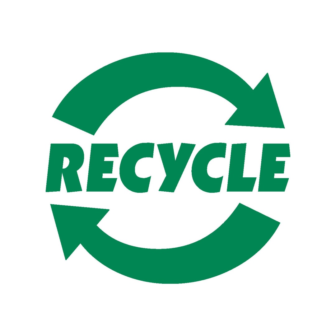 Recycle - Environmental Awareness Vinyl Decal / Rub on Sticker - 14 ...