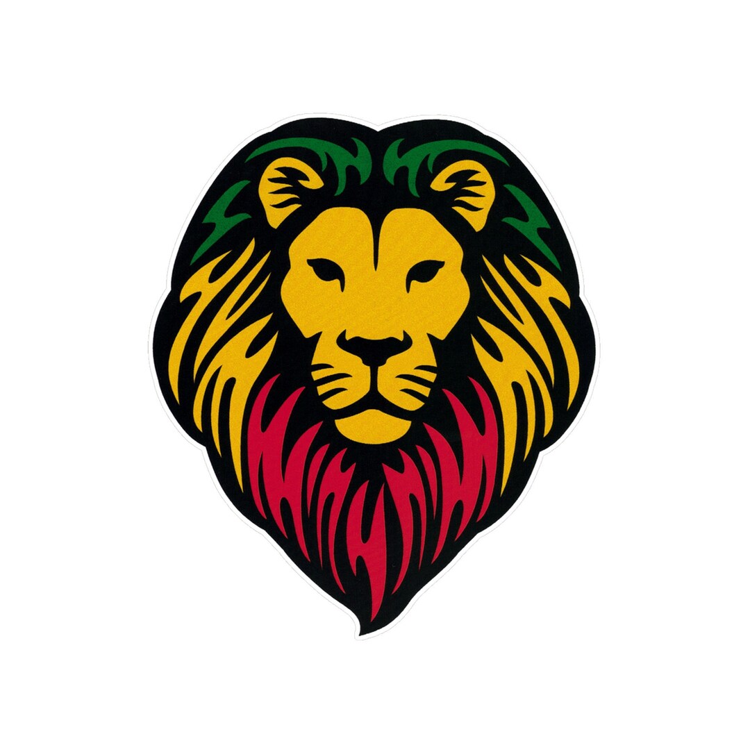 Rasta Lion of Judah Reggae Small Bumper Sticker Car Laptop Water Bottle ...