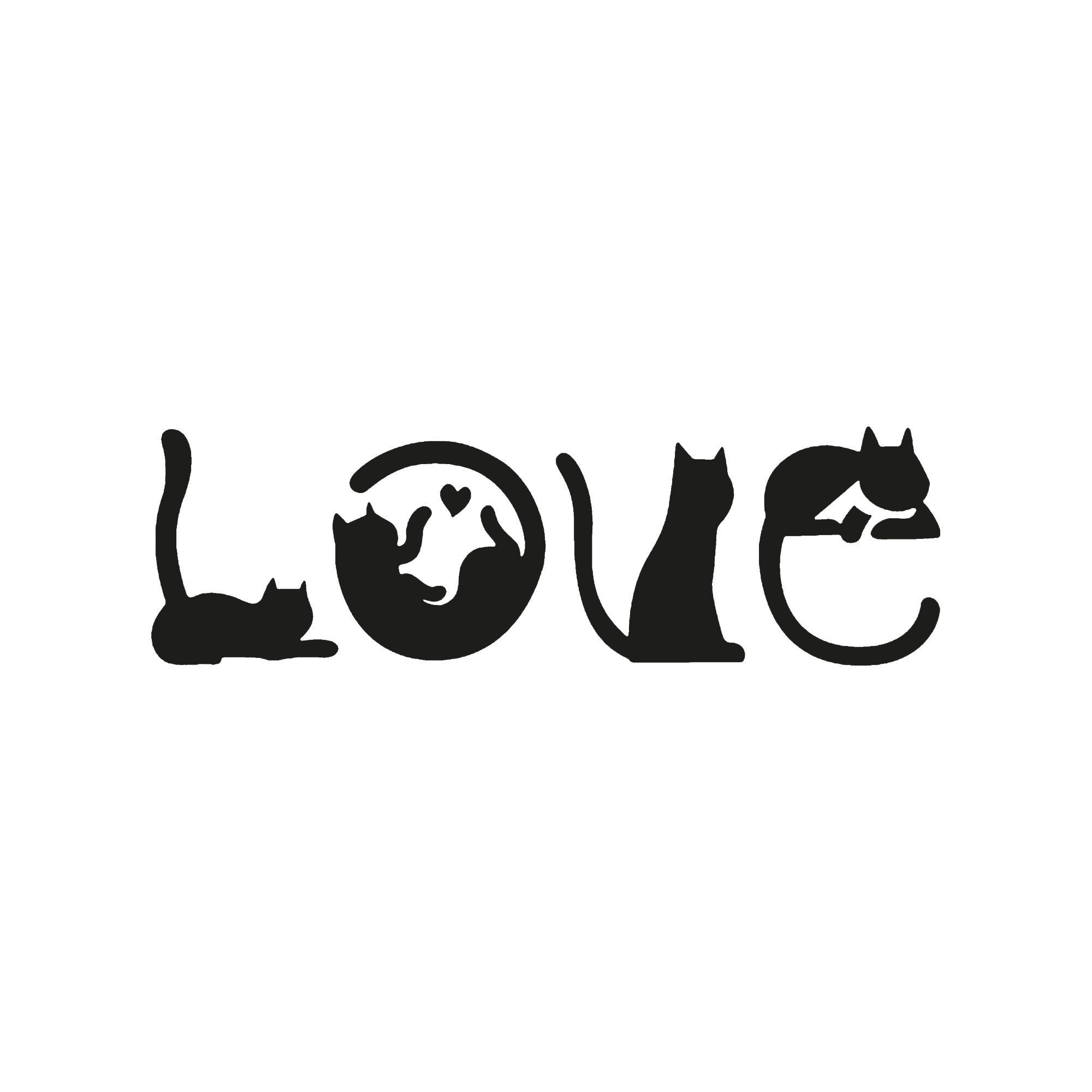 Love Cats Vinyl Decal / Rub On Sticker 14 colors available | Etsy
