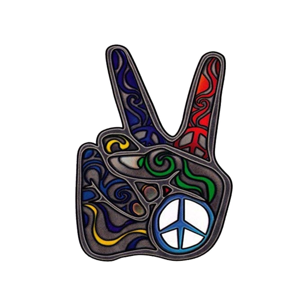 Two Peace Hand - Translucent Window Sticker / Decal (4" X 5") - Etsy
