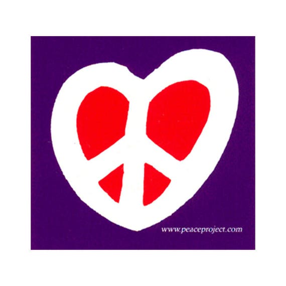 Heart Shaped Peace Sign Small Bumper Sticker / Laptop Decal | Etsy