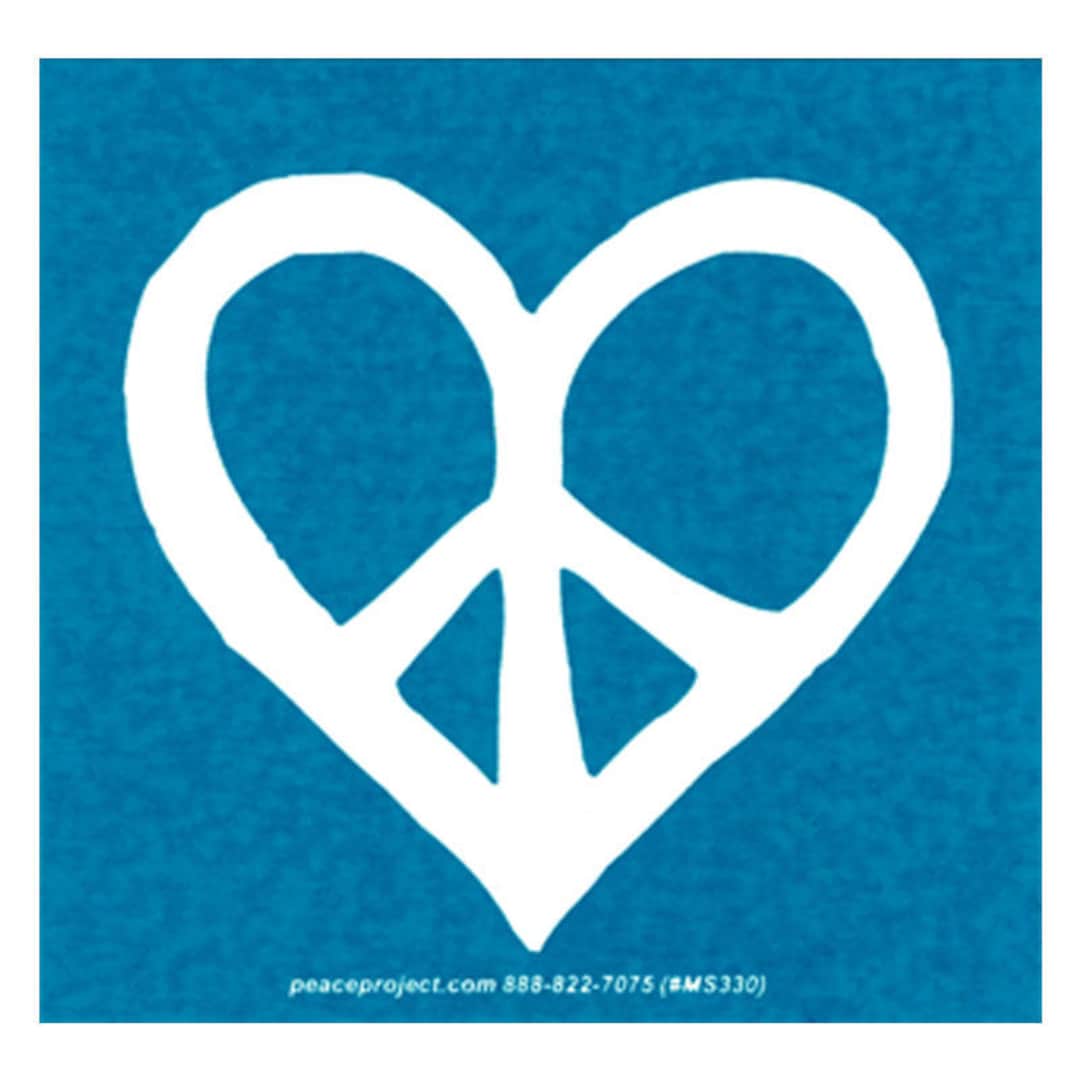 Peace Sign / Symbol Heart - Small Bumper Sticker / Laptop Decal or ...