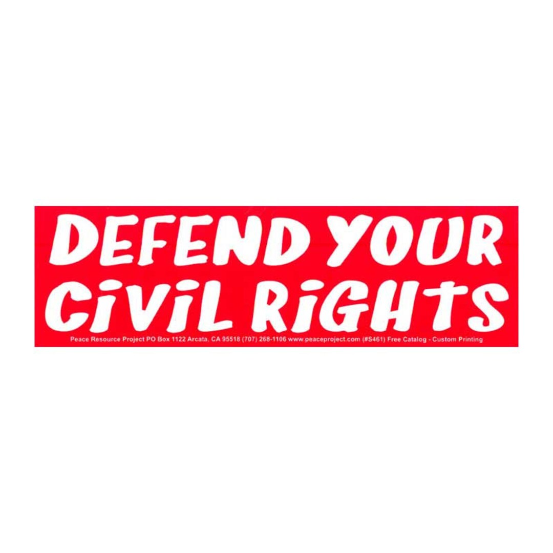 Defend Your Civil Rights - Bumper Sticker / Decal or Magnet - Etsy