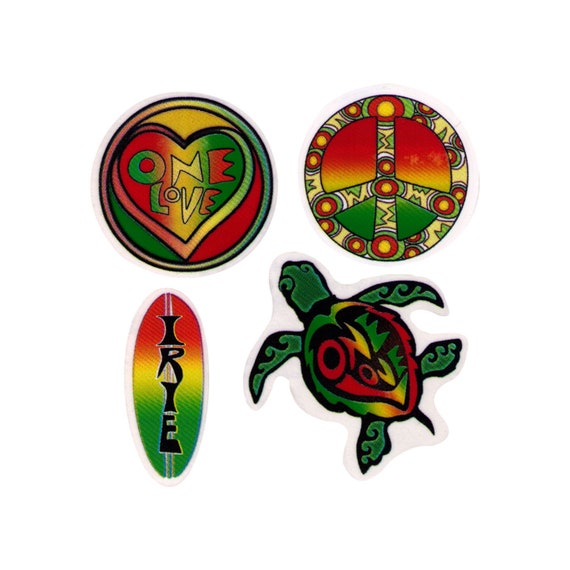 Rasta Reggae Designs: One Love Peace Sign Surfboard & Turtle | Etsy