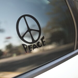 Peace Symbol With Peace Word Vinyl Decal / Rub on Sticker - 14 Colors ...