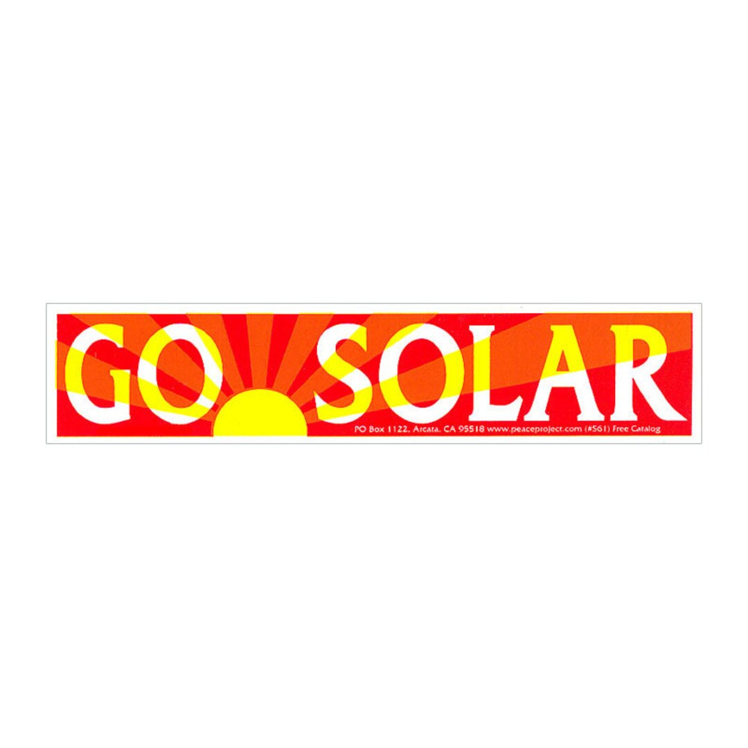 Go Solar - Alternative Energy Small Bumper Sticker / Laptop Decal or ...
