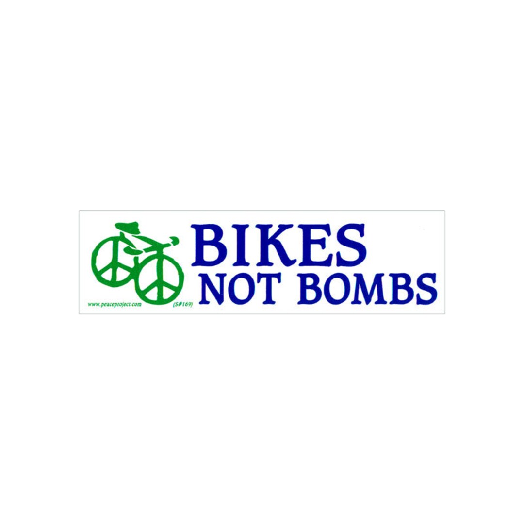 Bikes Not Bombs - Small Biking for Peace Bumper Sticker / Laptop Decal ...
