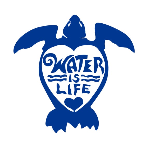 Water is Life Turtle Vinyl Decal / Rub on Sticker 14 Colors | Etsy