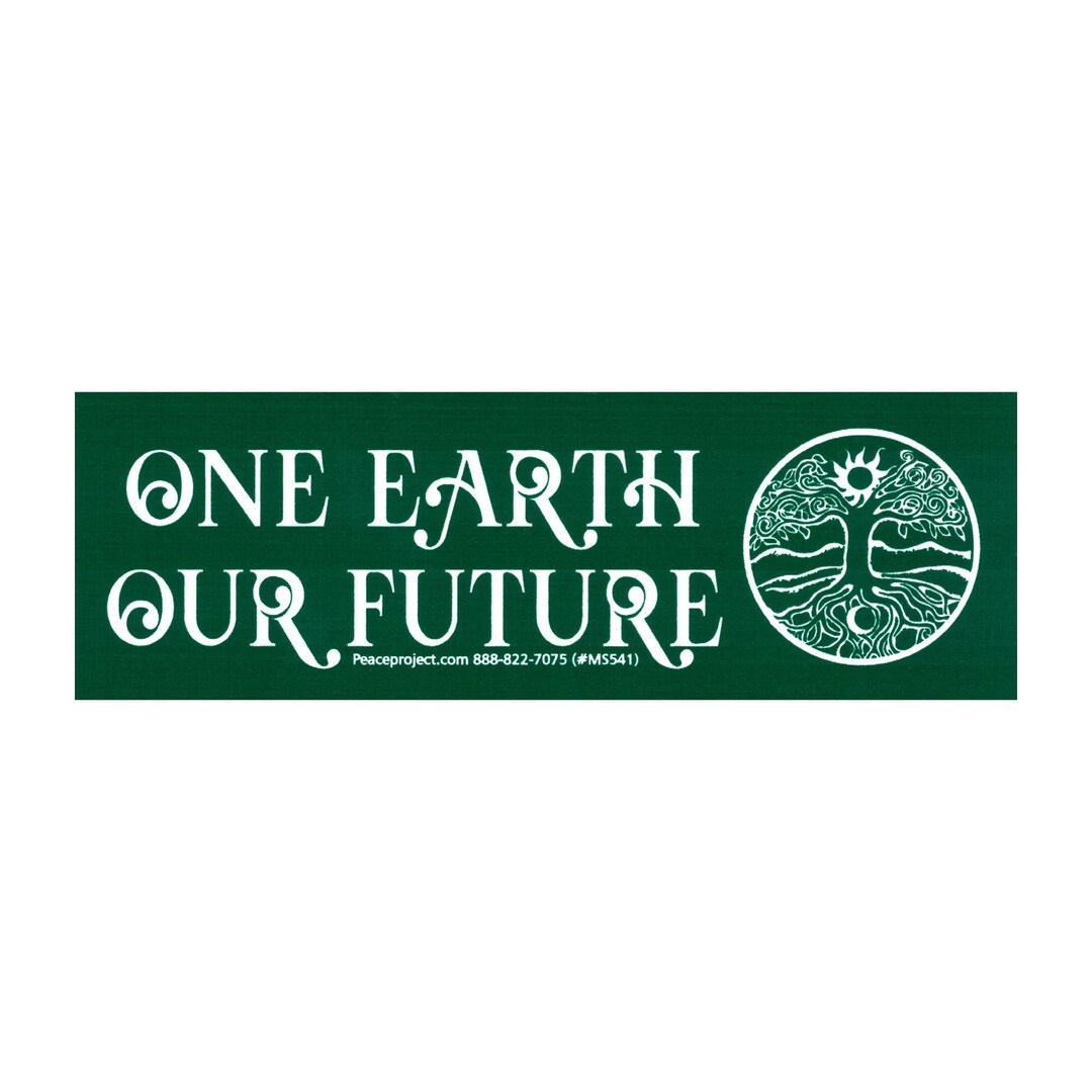One Earth Our Future - Small Environmental Bumper Sticker / Laptop ...