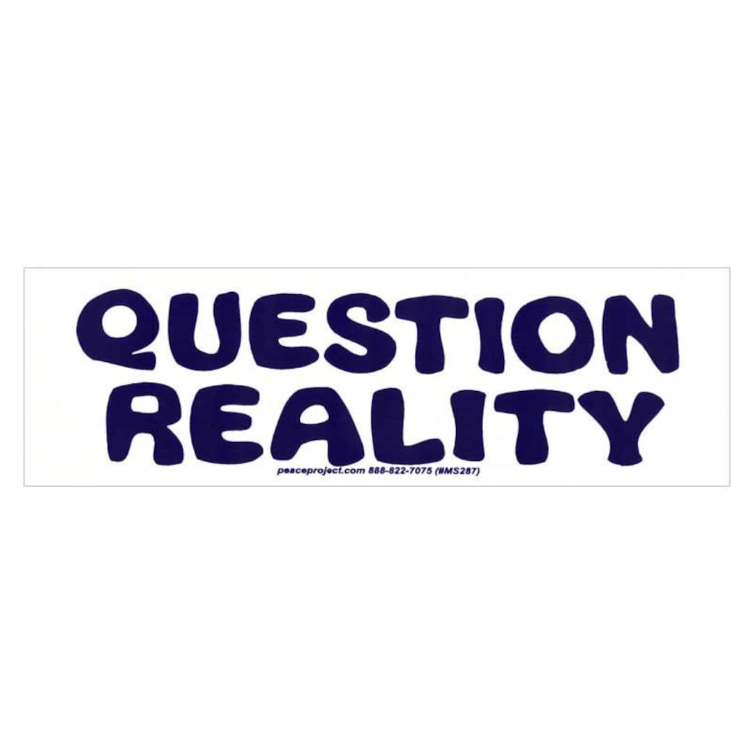 Question Reality - Small Bumper Sticker / Laptop Decal or Magnet - Etsy