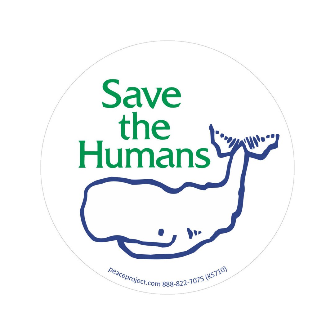 Save the Humans Whale Funny Cute Environmental Climate Change Small ...