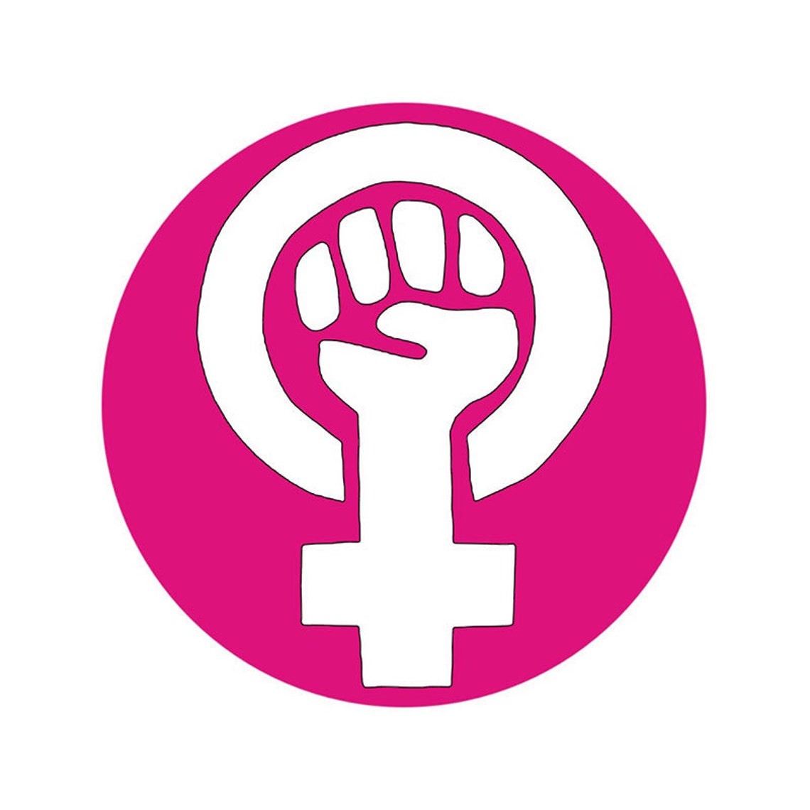 Feminist Fist Girl Power Female Empowerment Equality Button Pinback for ...