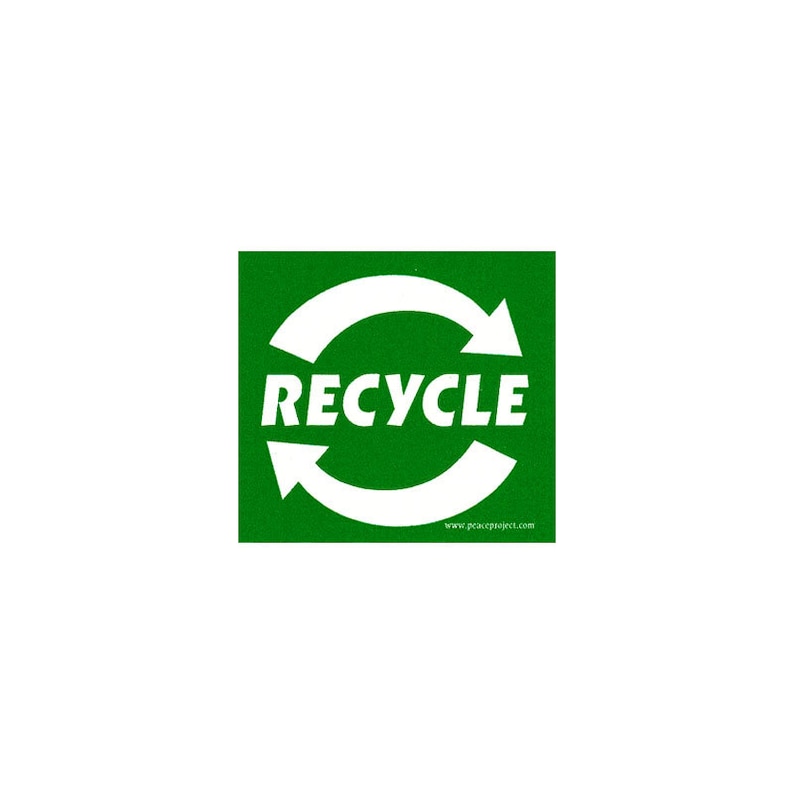 Recycle - Small Bumper Sticker / Laptop Decal or Magnet, 2.75-by-2.5 ...
