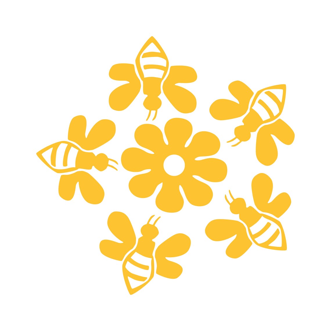 Bees & Daisy Vinyl Decal / Rub on Sticker 14 Colors | Etsy