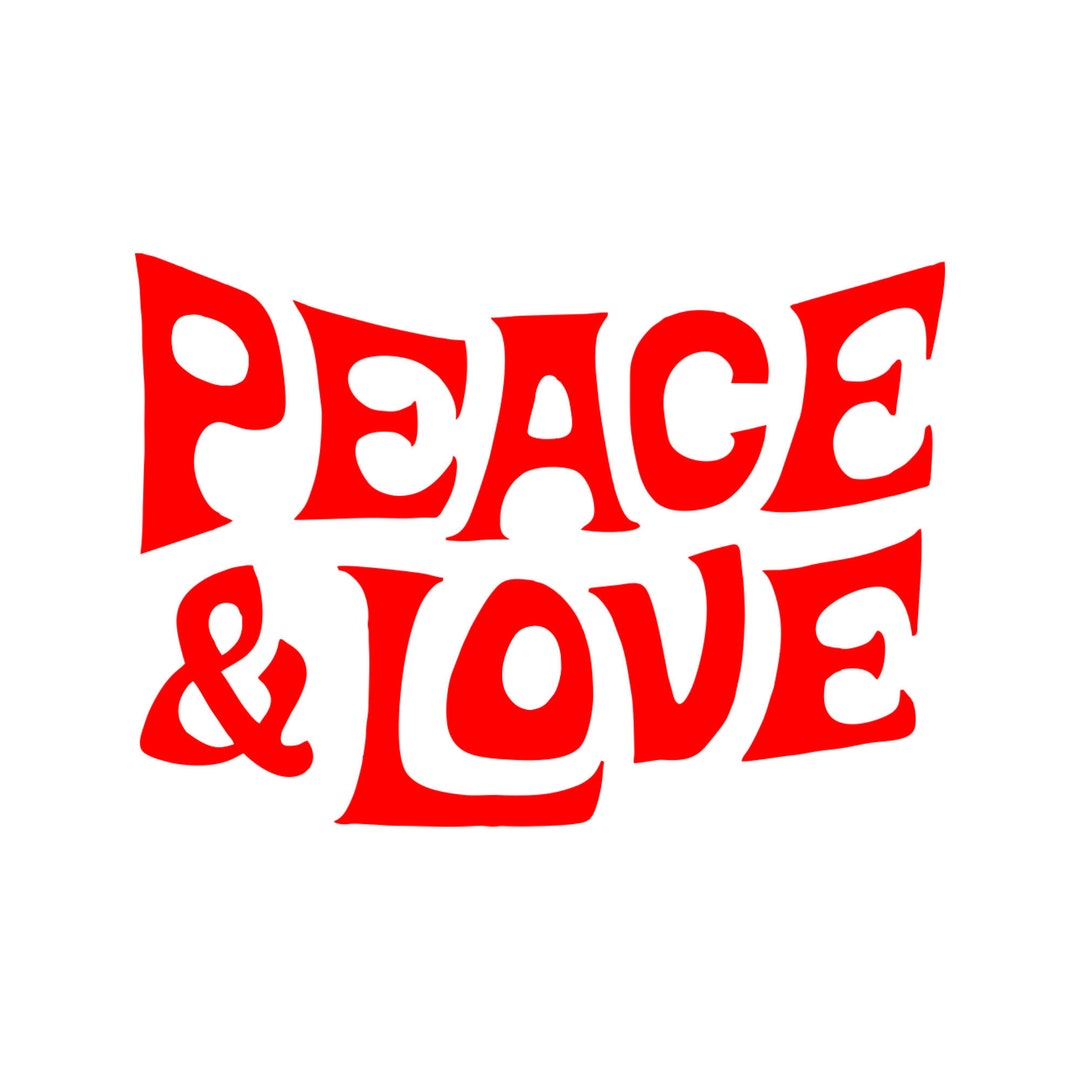 Peace & Love Vinyl Decal / Rub on Sticker - 12 Colors Available 4.4-by ...