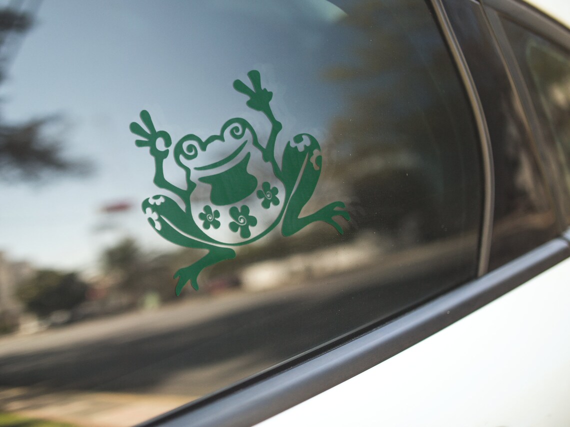 Peace Flower Frog Vinyl Decal / Rub on Sticker 14 Colors | Etsy