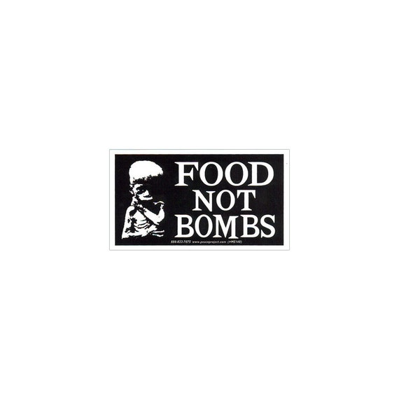 Food Not Bombs Anti-war Small Bumper Sticker / Laptop Decal | Etsy