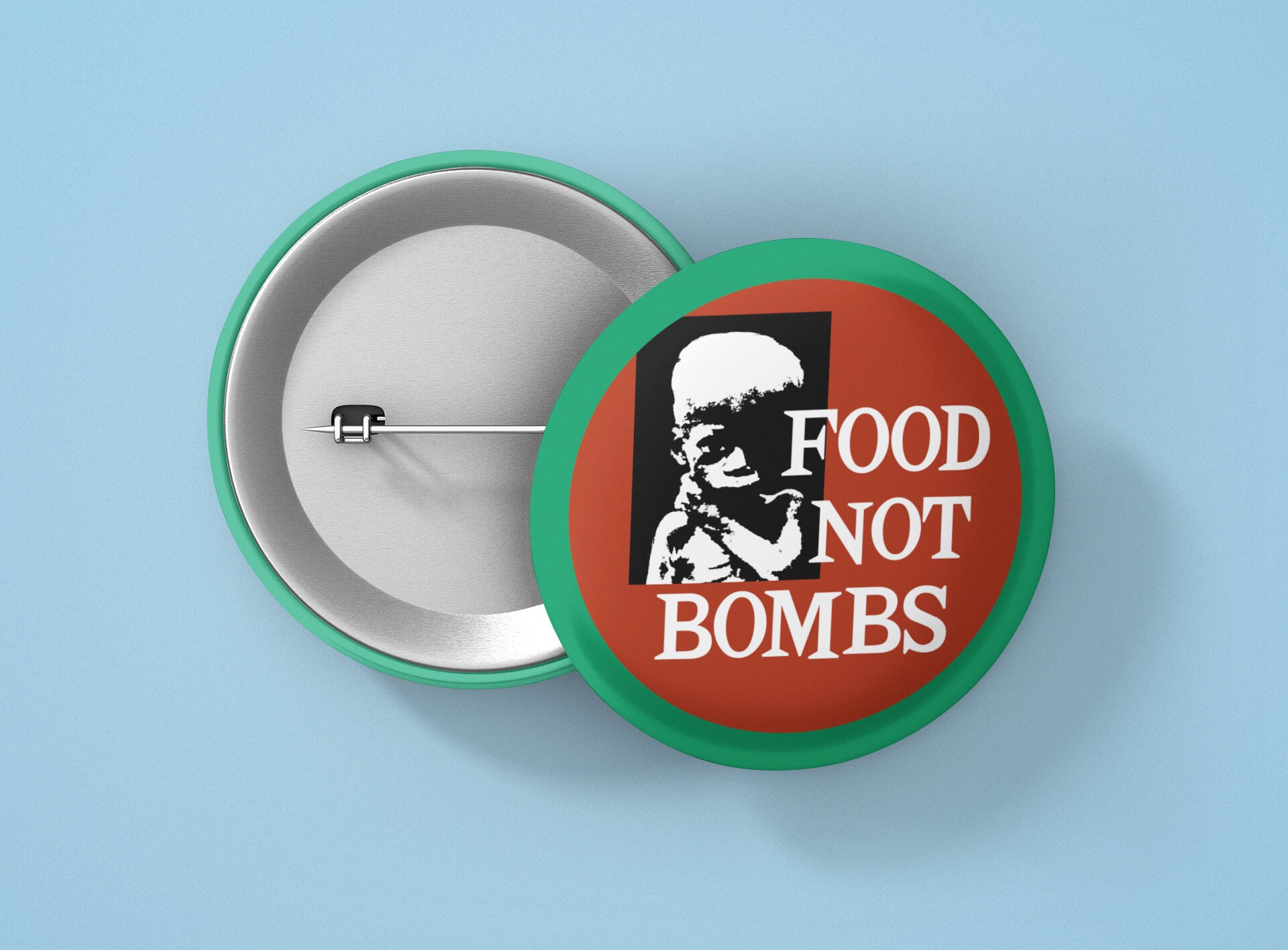 Food Not Bombs Peace Anti-War Button Pinback für Rucksäcke, Jacken ...