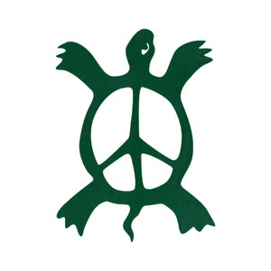 Peace Turtle Vinyl Decal / Rub on Sticker - 14 Colors Available (3.75 ...