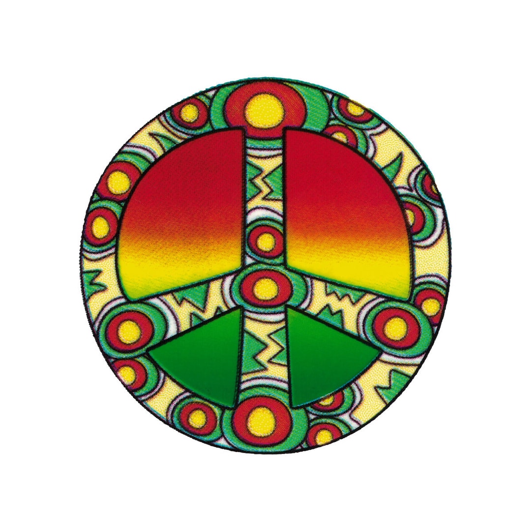 Rasta Reggae Peace Sign Small Translucent Two Sided Small Car Window ...