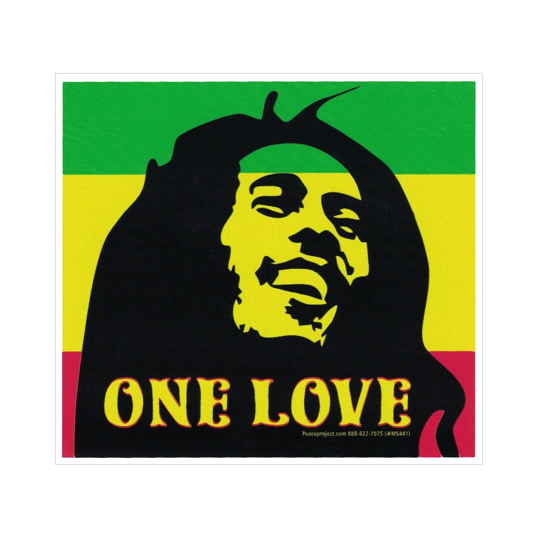 One Love Reggae Rasta Good Vibes Music Quote Small Bumper Sticker Car ...