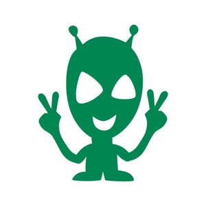 Alien Peace Sign Extraterrestrial Anti-war Hand Symbol Vinyl Decal ...