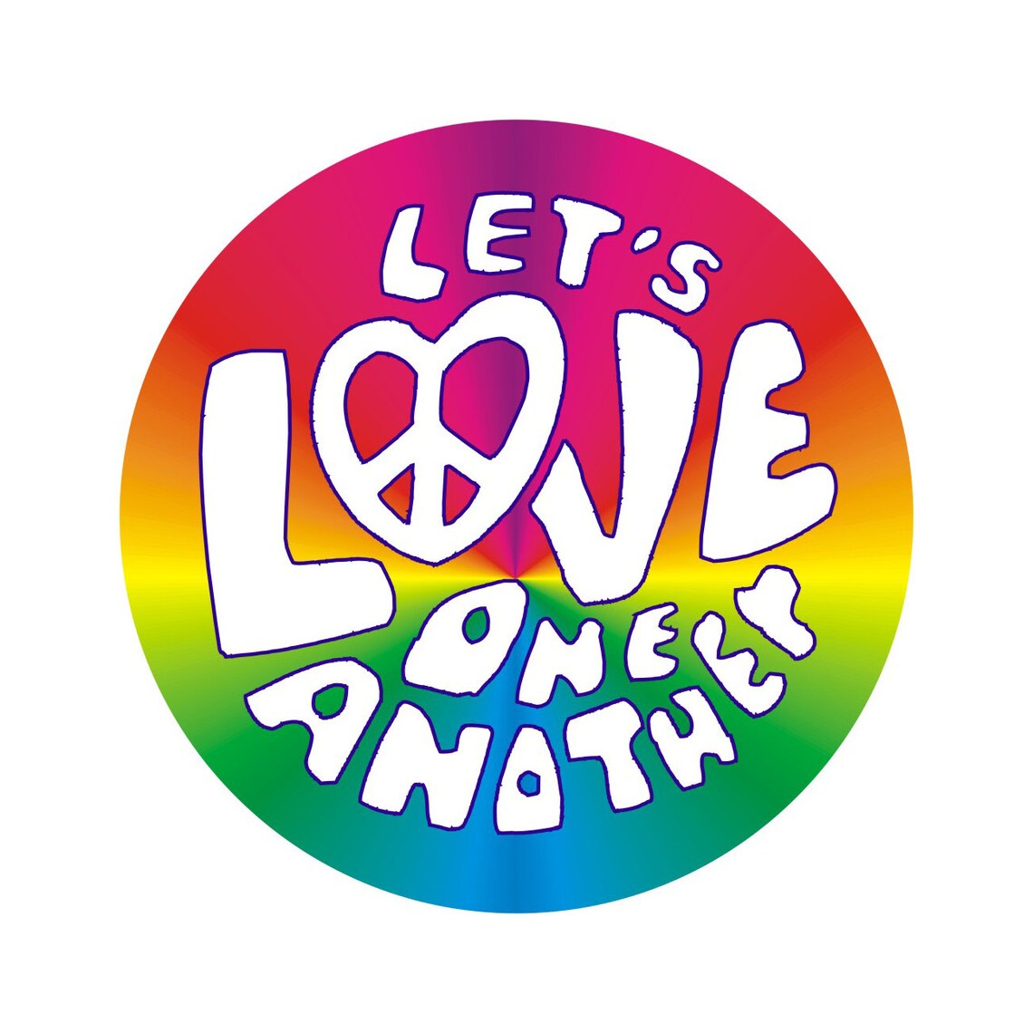 Let's Love One Another Hippie Rainbow Button / Pinback - Etsy