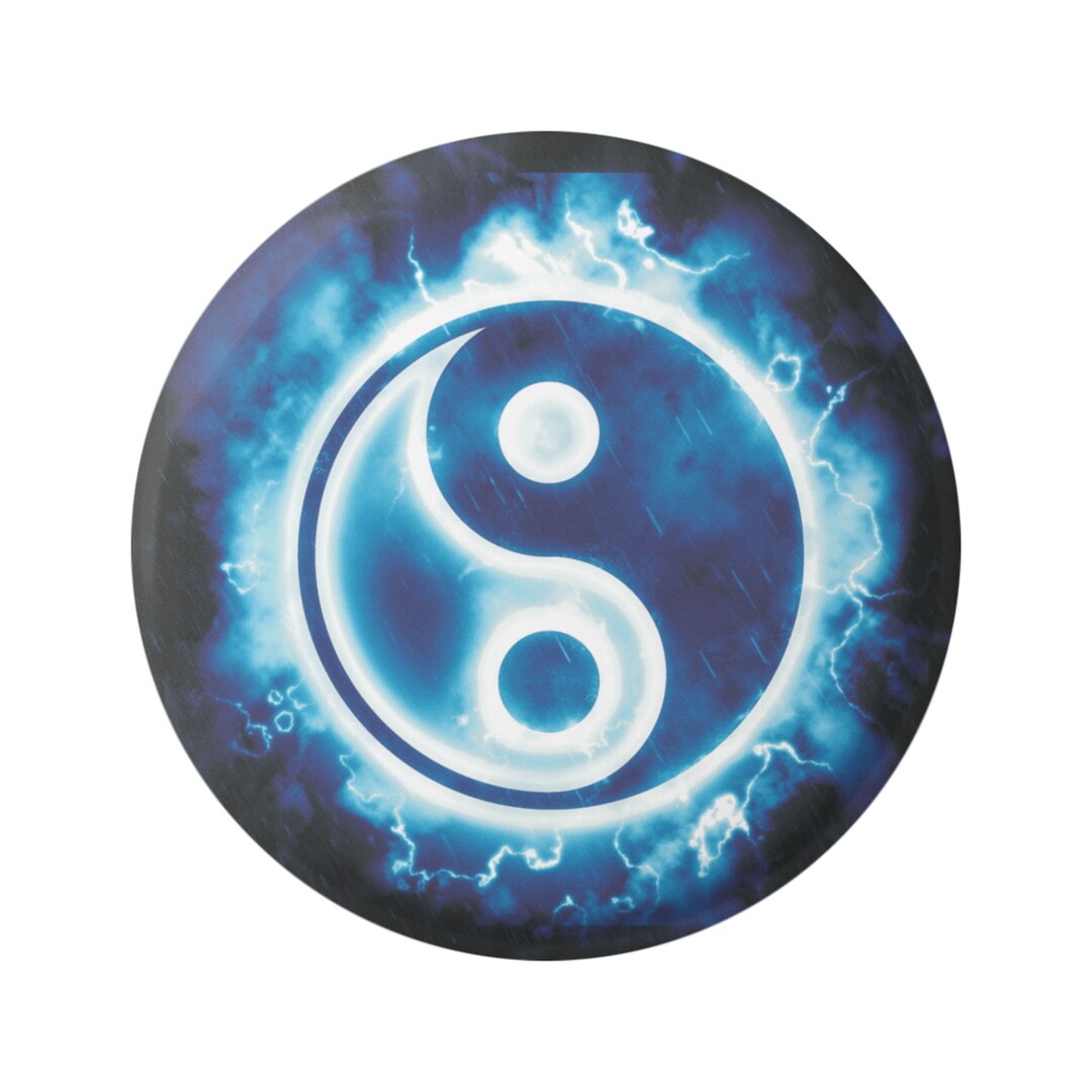 Lightning Yin Yang Spiritual Button / Pinback for Jacket, Hat, Backpack ...