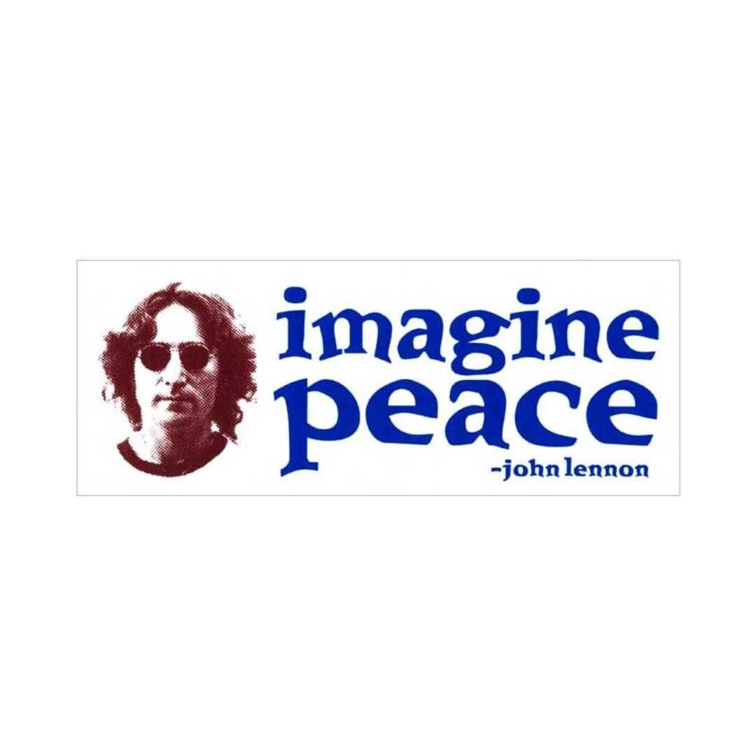 Imagine Peace John Lennon Small Bumper Sticker / Laptop Decal or Magnet ...