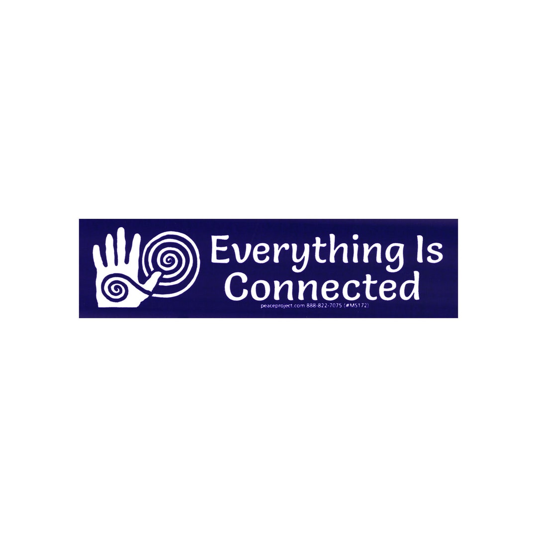 Everything is Connected With Healing Hand Image Small Bumper Sticker ...
