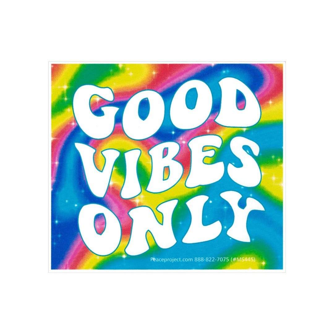 Good Vibes Only Tie Dye Hippie Style Small Car Bumper Sticker Laptop ...
