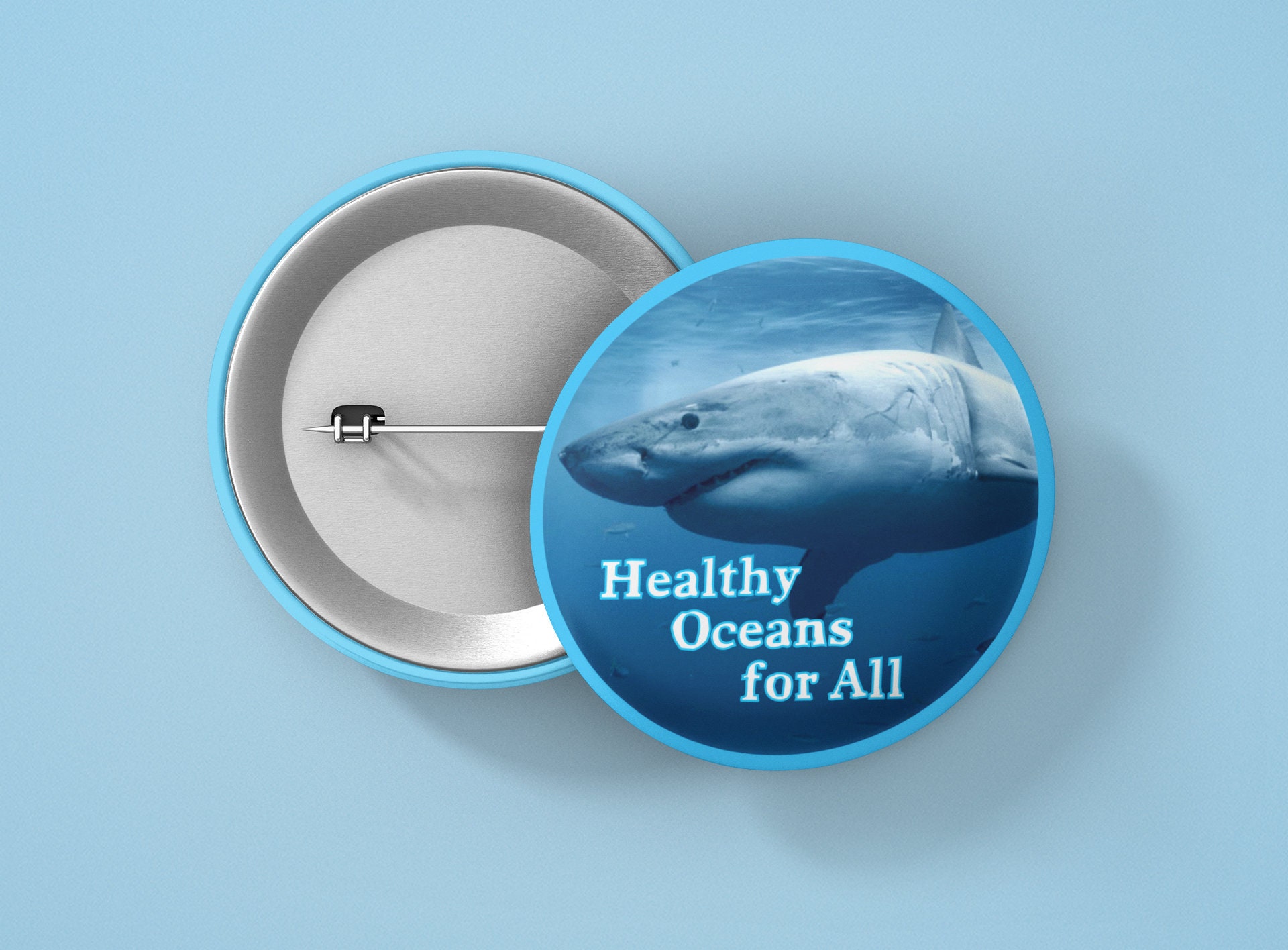 Healthy Oceans for All With Shark Environmental Awareness Button ...