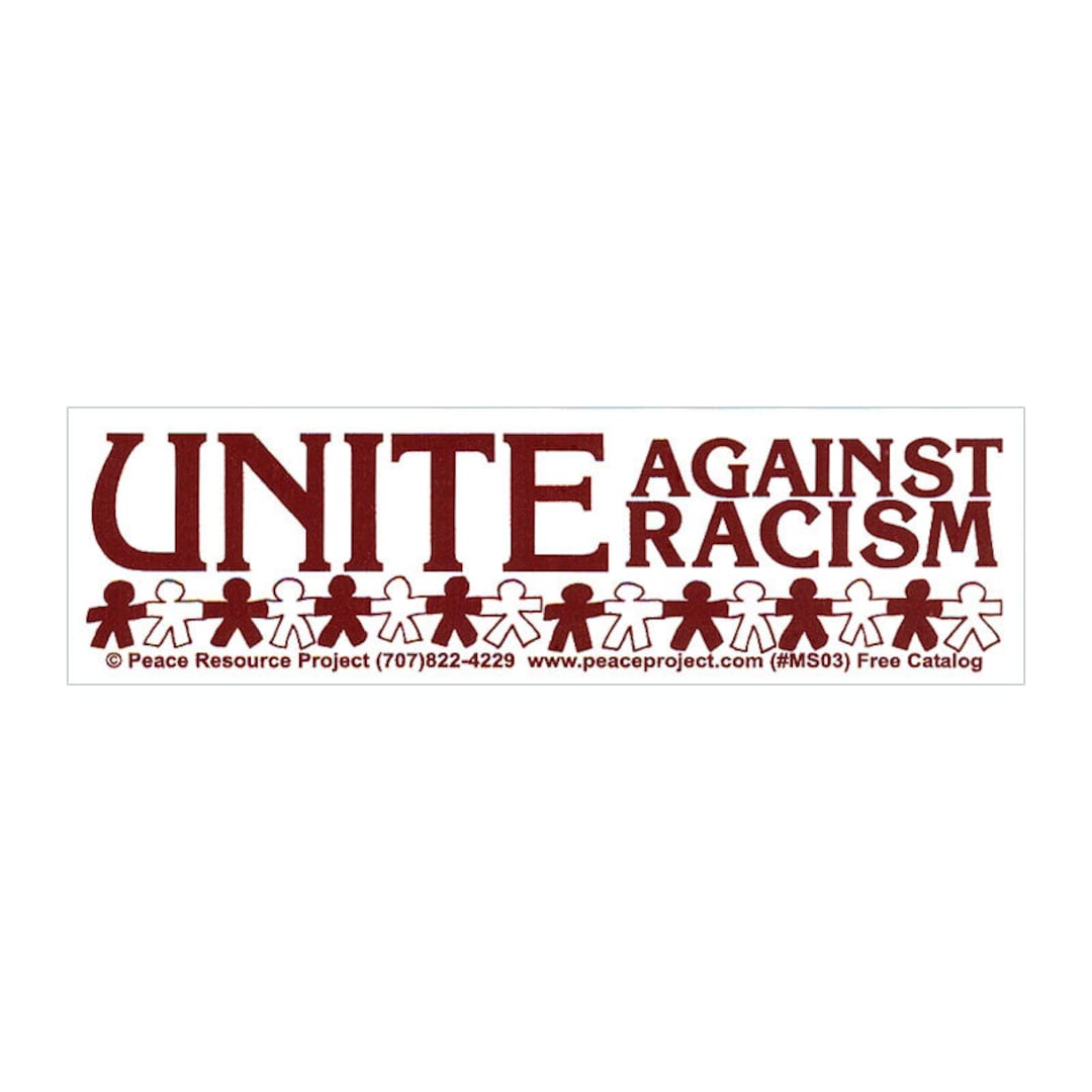 Unite Against Racism - Small Bumper Sticker / Laptop Decal or Magnet - Etsy