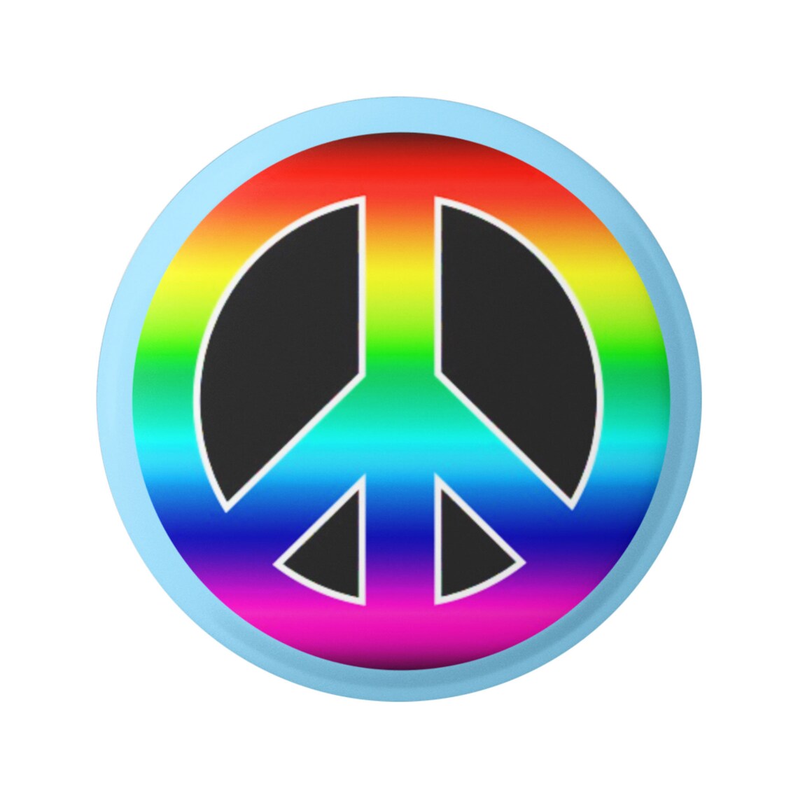 Peace Sign Rainbow Over Black Background Anti-war Peace Pride Button ...