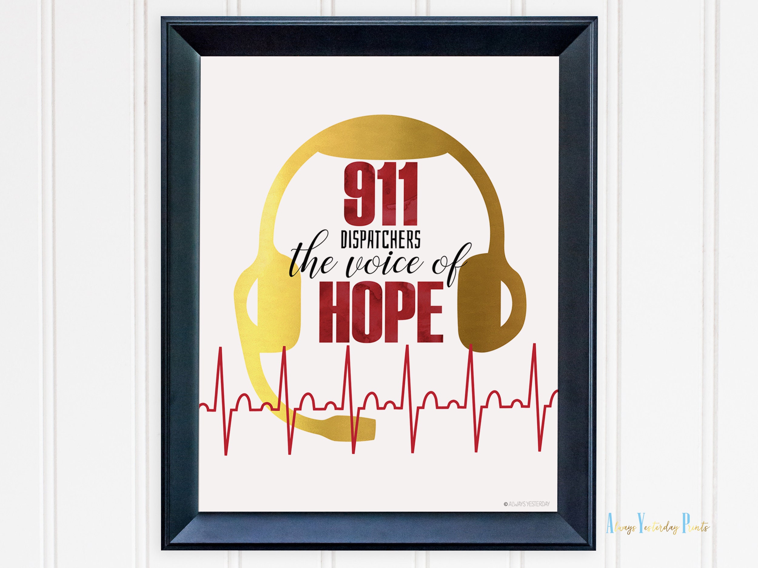 First Responder Quote Print 911 Dispatcher The Voice of Hope | Etsy