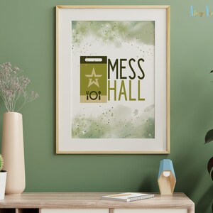 Mess Hall Printable | Army Theme Food Table | Military Party Decor ...
