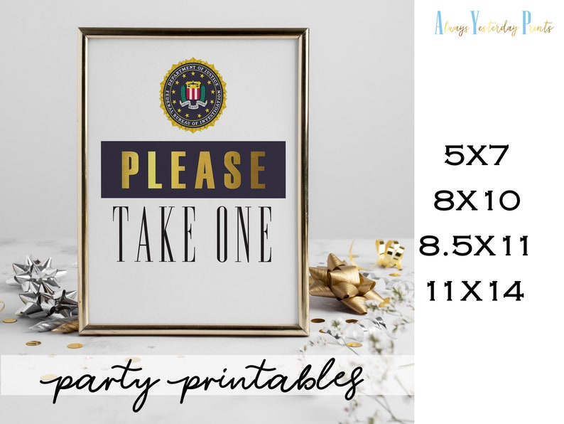 FBI Please Take One FBI Party Sign Federal Bureau of - Etsy