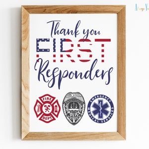 Thank You First Responders Printable | Police Officer Print ...