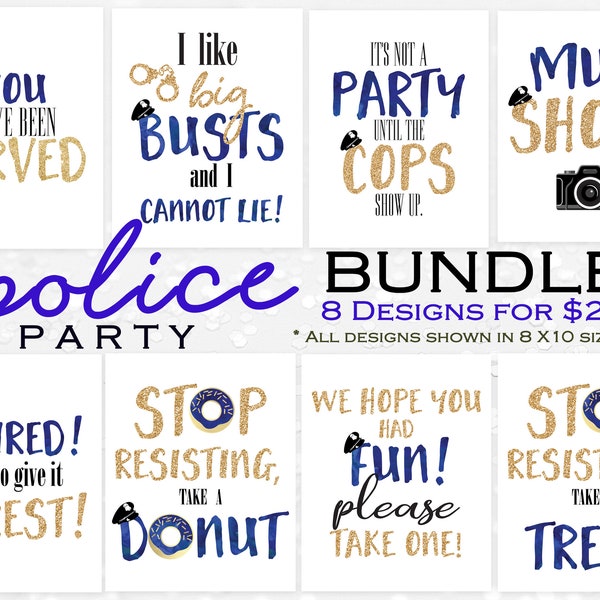 Police Party Signs for Table - Etsy