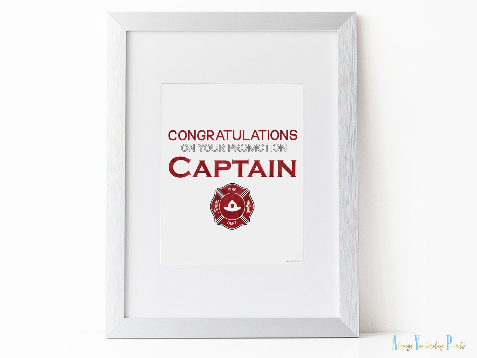 Firefighter Captain Congrats Sign Fire Promotion Party Print | Etsy